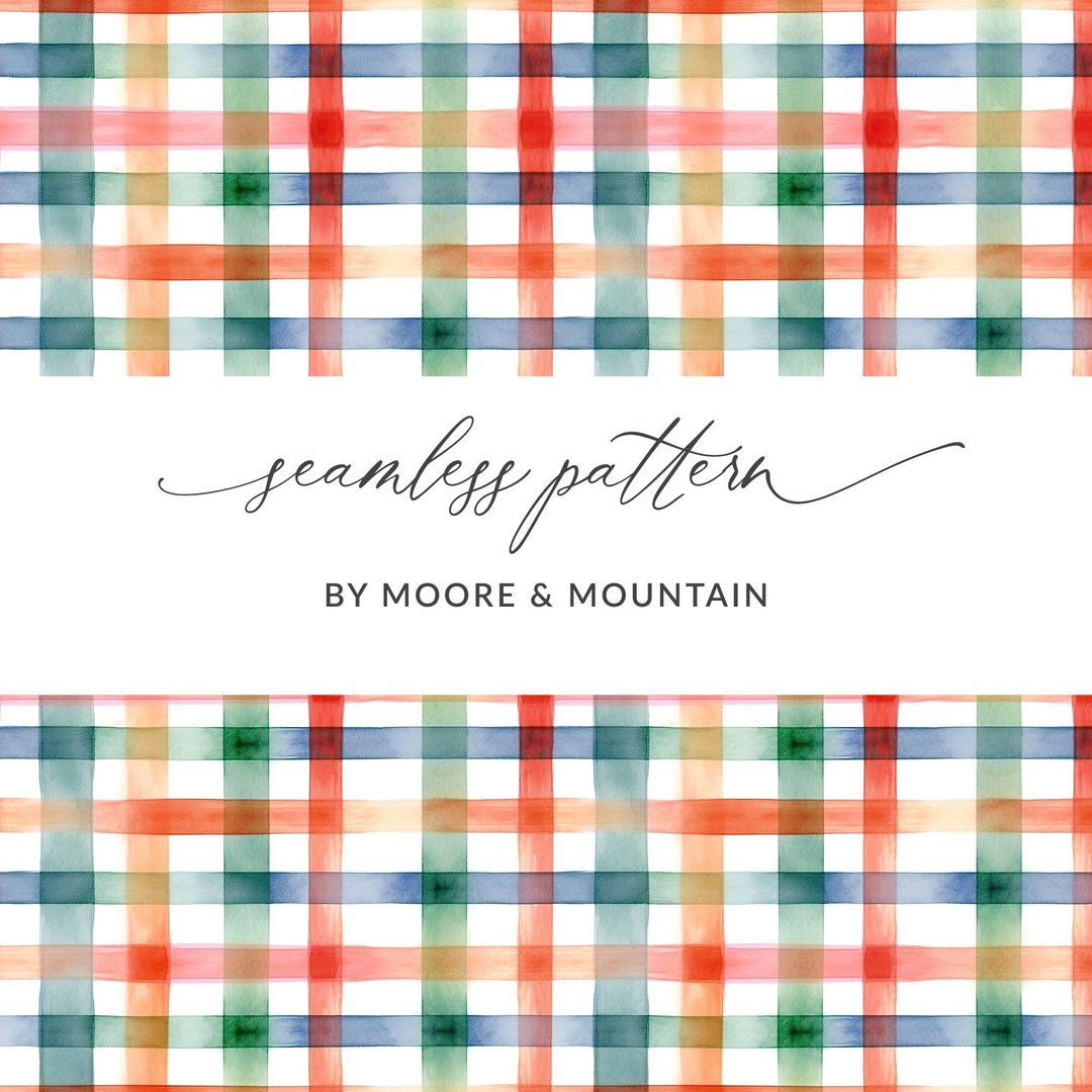 Watercolor Plaid Seamless Pattern, Painted Plaid Pattern, Christmas ...