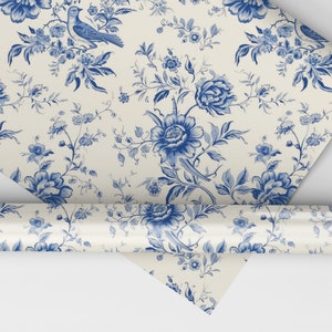 Blue Toile Seamless Pattern French Toile Repeating Background, Blue ...