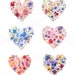 Watercolor Floral Hearts Clipart Flower Hearts, Watercolor Hearts Clip ...