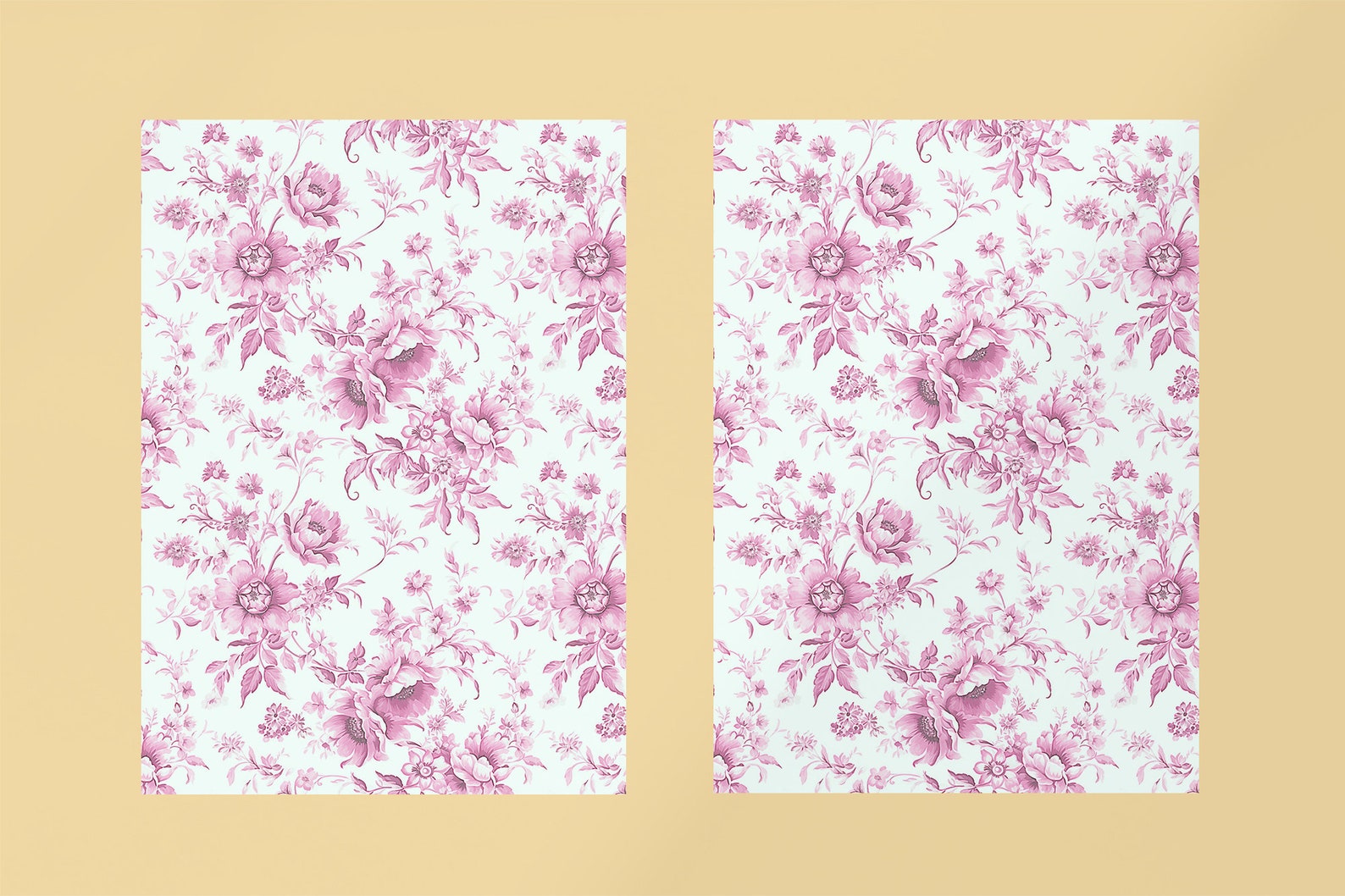 Watercolor Chinoiserie Pattern Pink Chinoiserie Floral Pattern Pink ...