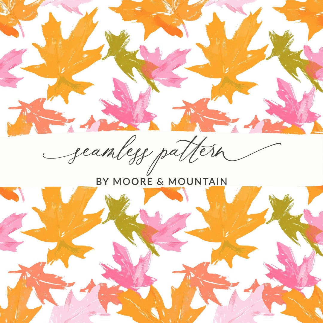 Autumn Leaves Digital Paper, Watercolor Fall Seamless Pattern, Colorful ...