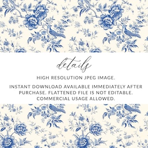 Blue Toile Seamless Pattern French Toile Repeating Background, Blue ...
