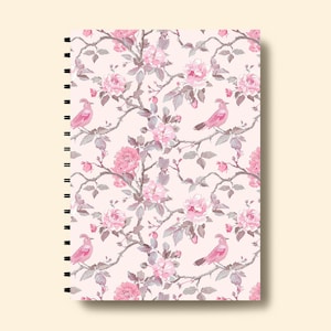 Oriental Pink Floral Background Pattern With Bird, Chinoiserie Pink ...