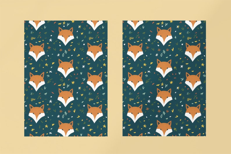 Seamless Fox Face Background, Fox Head Pattern, Seamless Fox Head ...