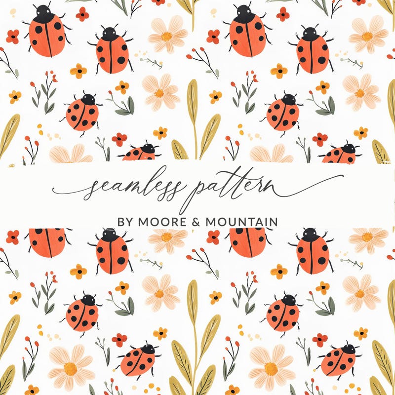Pastel Ladybug Print - Etsy