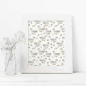 Cute Goose Seamless Pattern Repeating Goose Pattern Background Cute ...