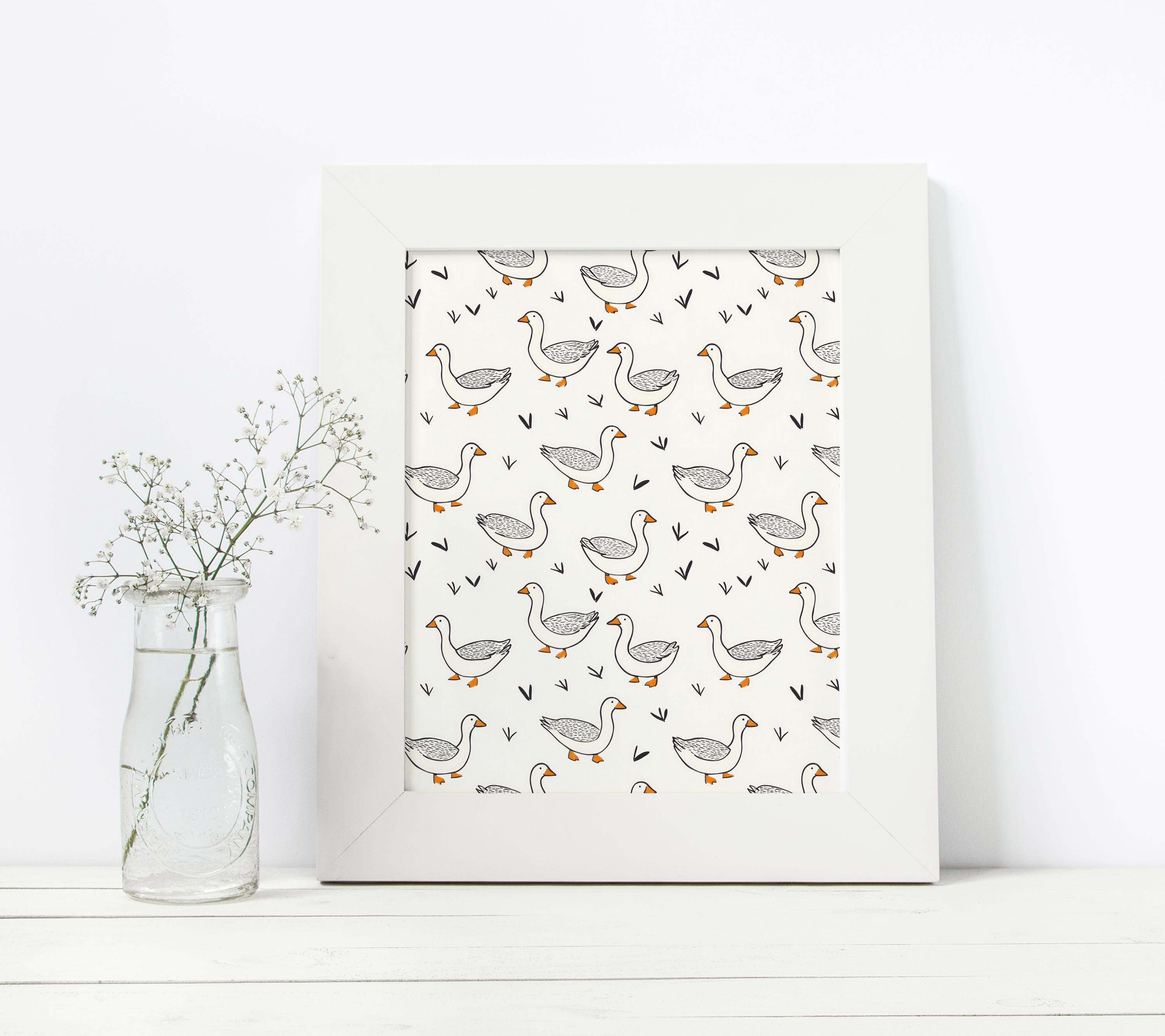 Cute Goose Seamless Pattern Repeating Goose Pattern Background Cute ...