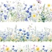 25 Seamless Meadow Borders, Blue Wildflower Borders, Seamless Blue ...