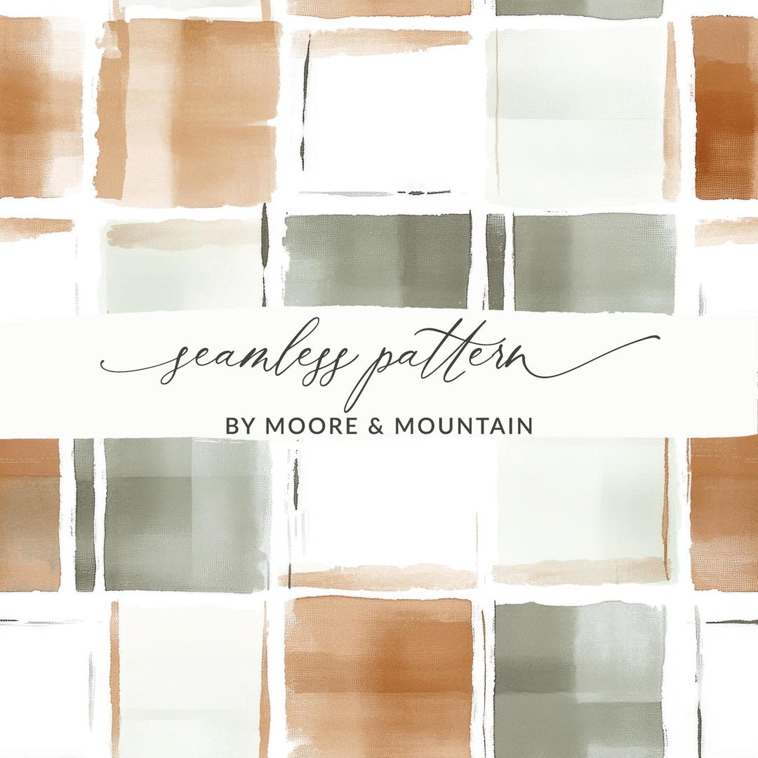Neutral Plaid Pattern Watercolor Plaid Fall Boho Colors Autumn Plaid ...