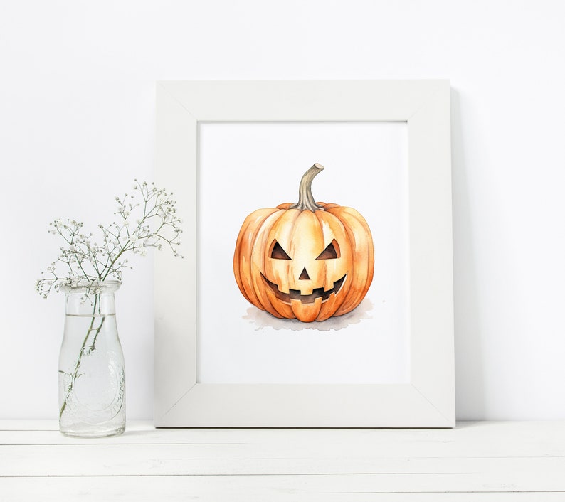 Watercolor Jack O Lantern Clipart, Jacko Lantern Clipart, Halloween ...