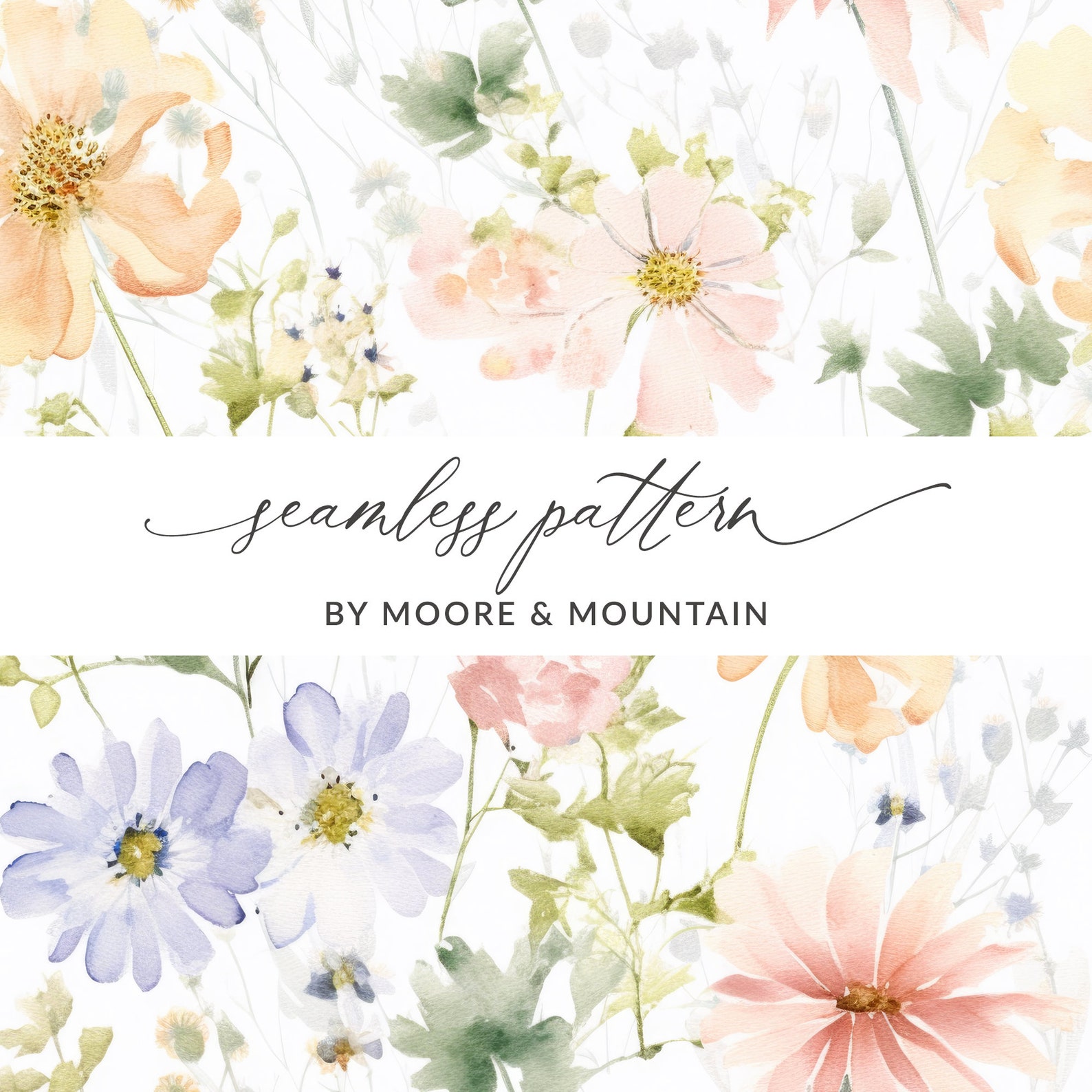 Pastel Spring Flowers Background Pattern, Seamless Spring Floral ...