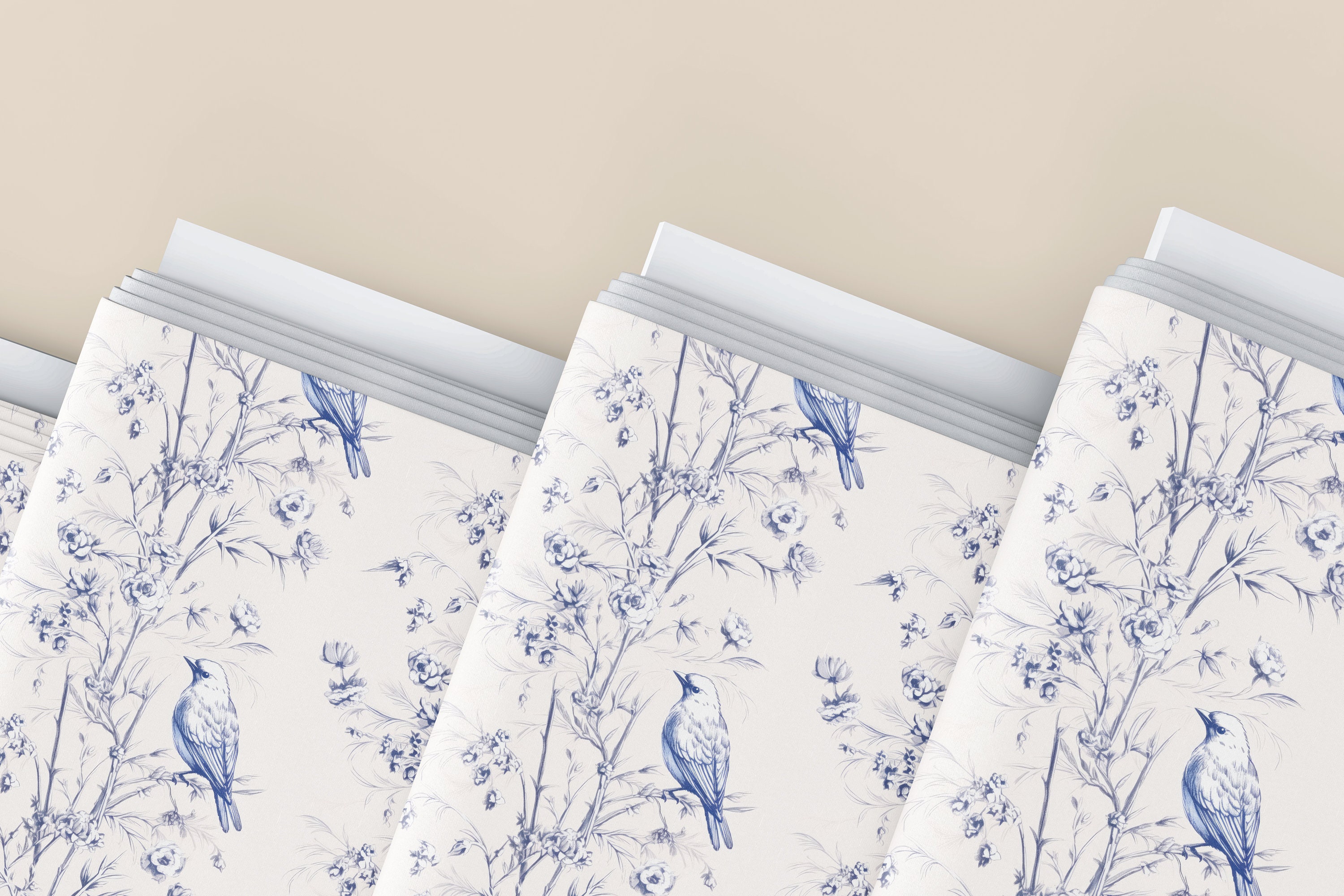 Seamless Chinoiserie Pattern Blue Chinoiserie Floral Pattern With Bird ...