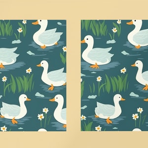 Adorable Seamless Ducks Pattern, Illustrated Ducks Background Pattern ...