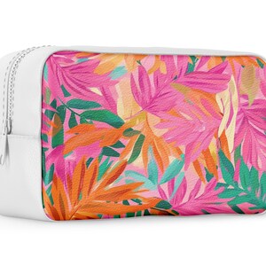 Preppy Palm Leaf Seamless Pattern Pink Tropical Leaves Background ...