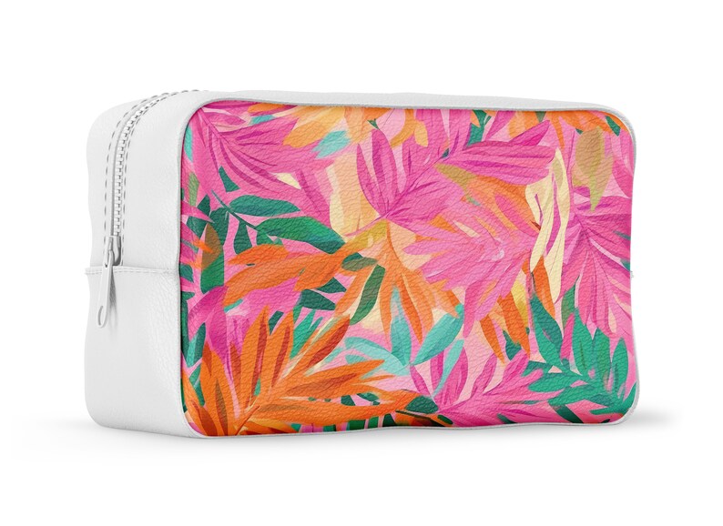 Preppy Palm Leaf Seamless Pattern Pink Tropical Leaves Background ...