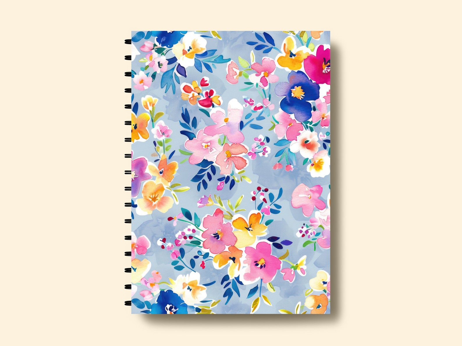 Summer Flower Background, Seamless Summer Flowers Pattern, Light Blue ...