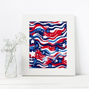 Seamless Patriotic Background, 4th of July Seamless Background, Red ...