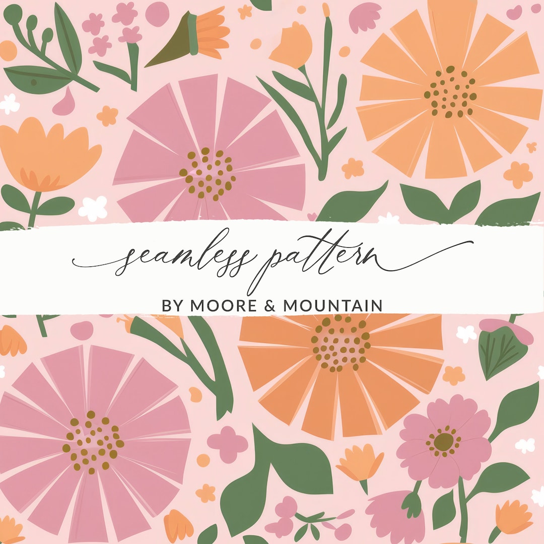 Seamless 70s Daisy Pattern, Repeating Retro Daisy Pattern Background ...