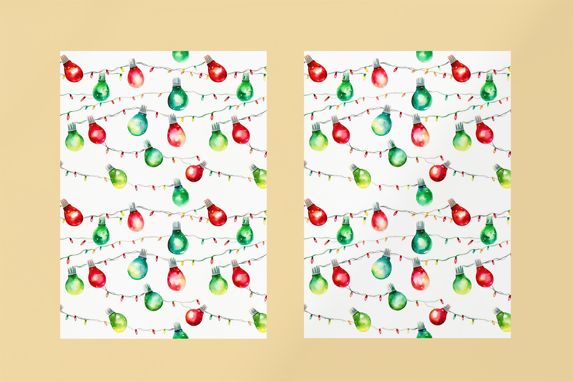Seamless Christmas Lights Pattern, Seamless String of Christmas Lights ...