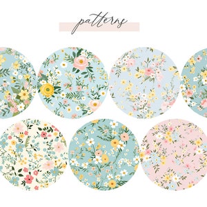 Seamless Pastel Floral Patterns, Pastel Ditsy Floral Backgrounds ...