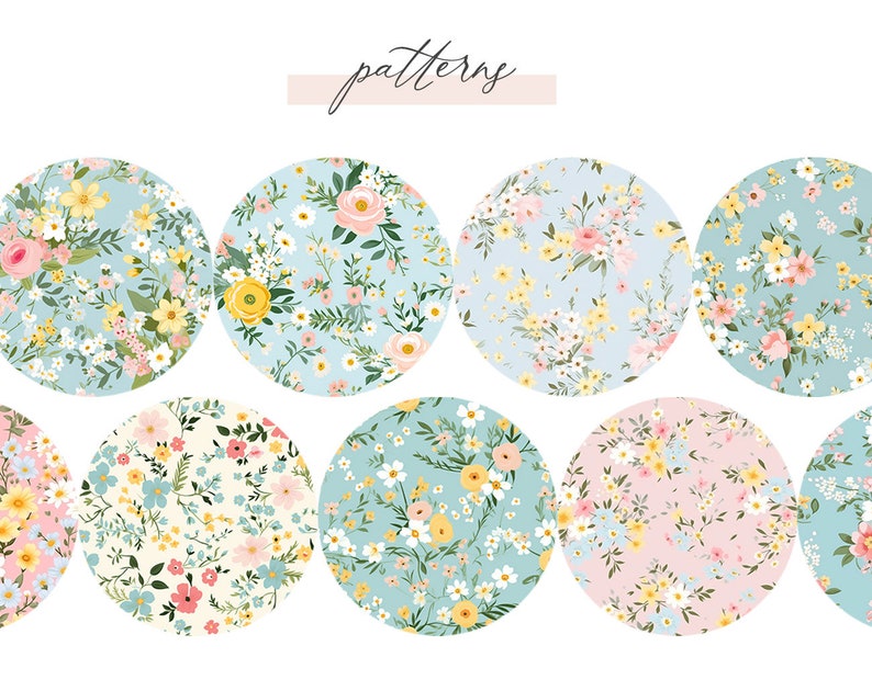 Seamless Pastel Floral Patterns Pastel Ditsy Floral - Etsy