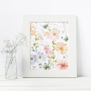 Pastel Spring Flowers Background Pattern, Seamless Spring Floral ...