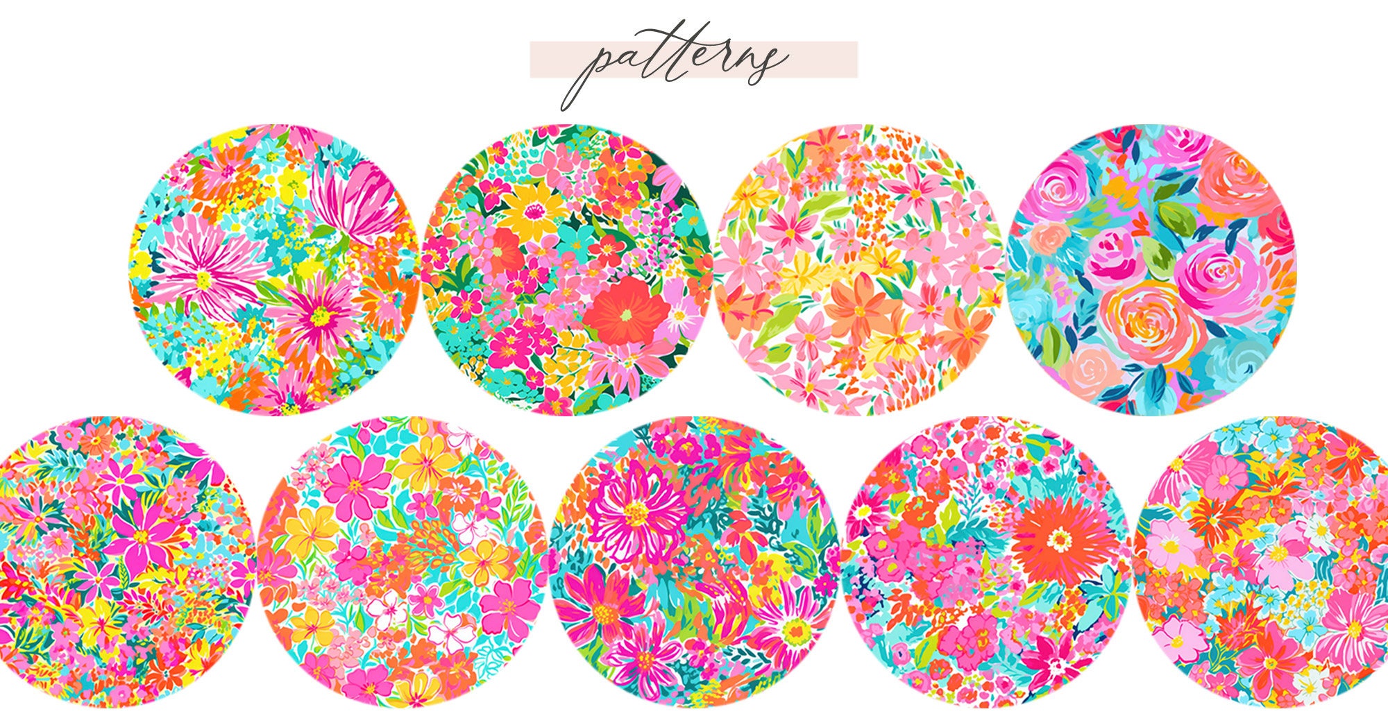 30 Hot Pink Ditsy Floral Seamless Patterns Bright Pink Flowers, Preppy ...