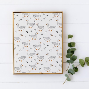 Cute Goose Seamless Pattern Repeating Goose Pattern Background Cute ...