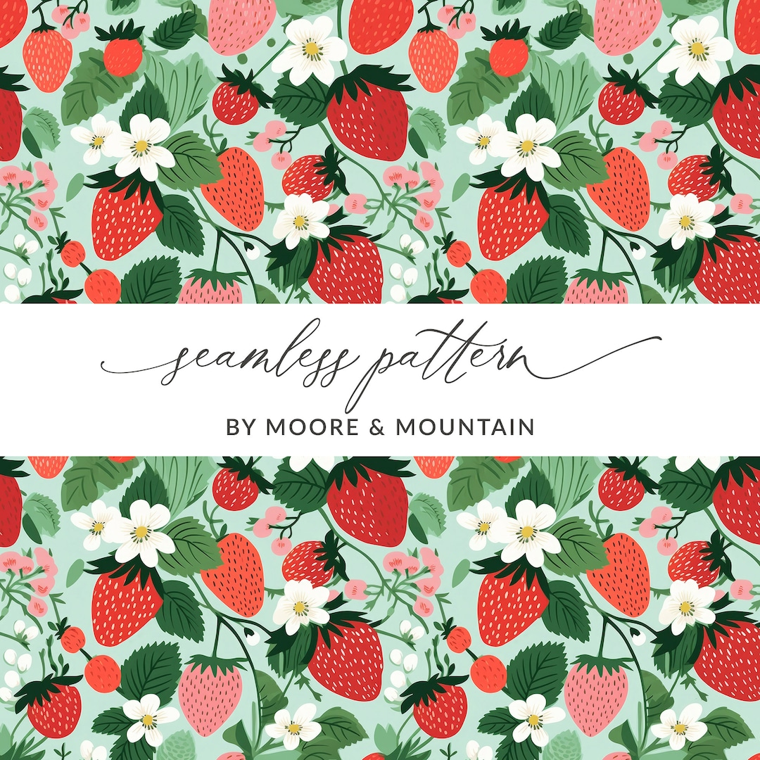 Seamless Strawberry PNG, Seamless Strawberry File, Cute Strawberries ...