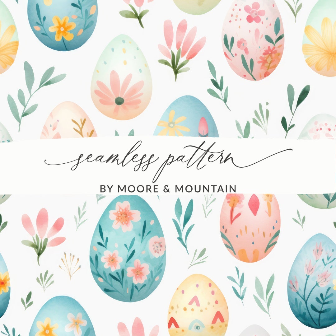 Decorated Easter Eggs Background With Flowers, Spring Eggs Background ...