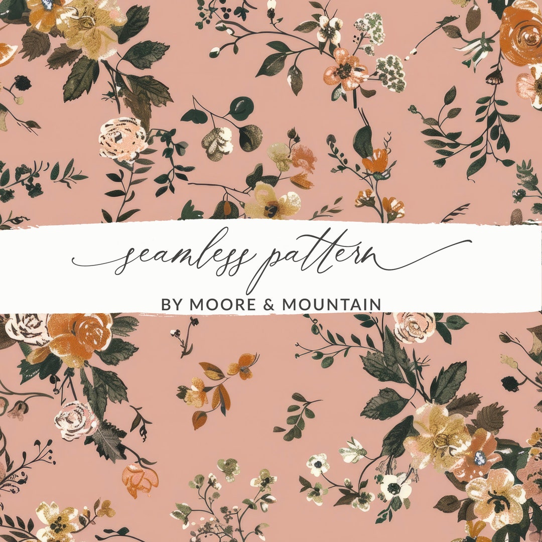 Dusty Pink Floral Background Mauve Pink Watercolor Flower Pattern ...