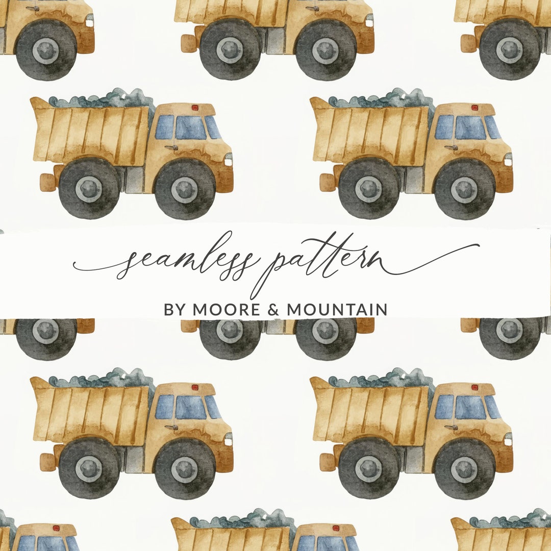 Cute Dump Truck Background, Painted Dump Truck Digital Paper Dump Truck ...