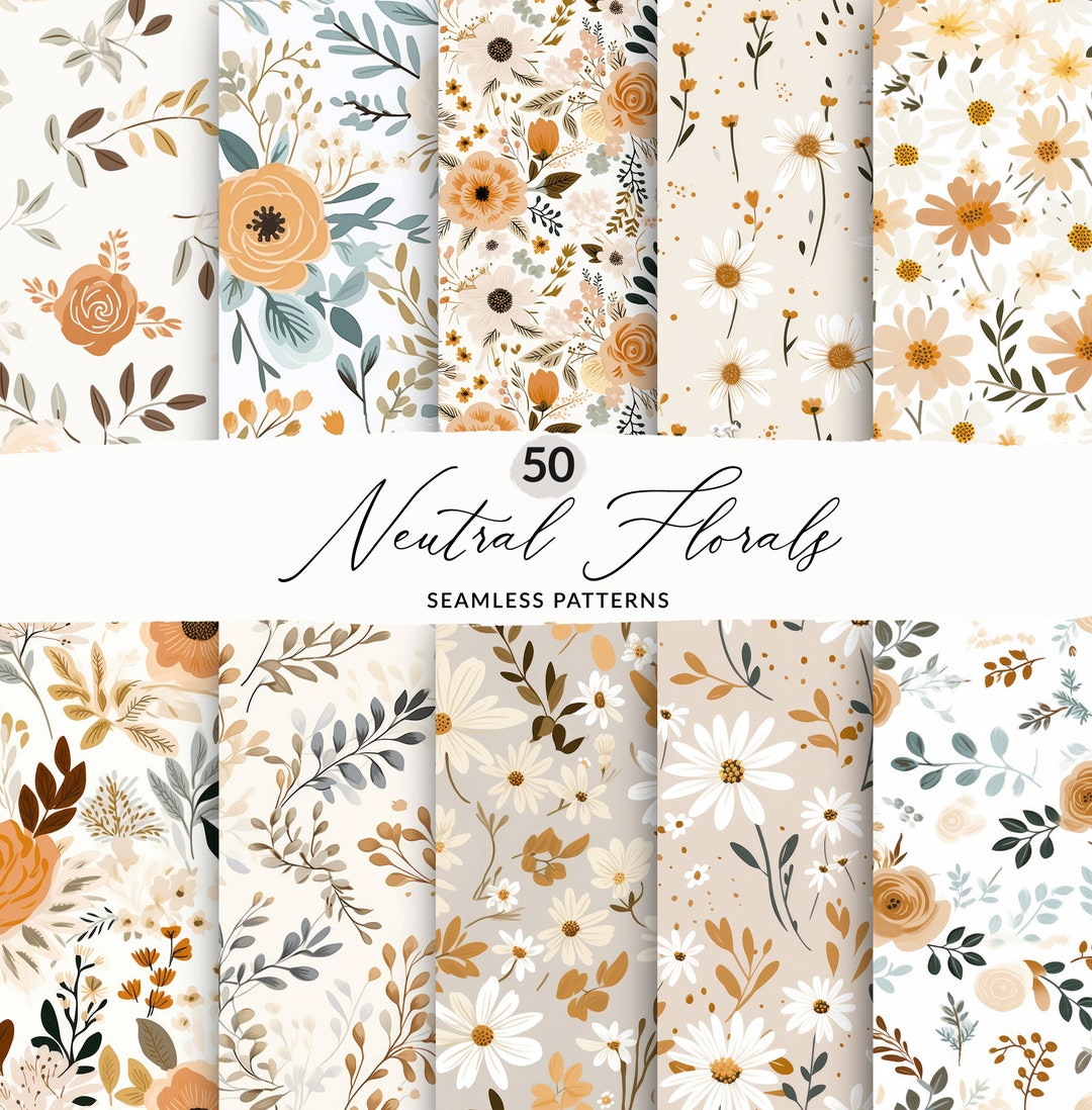 Seamless Neutral Pattern, Seamless Neutral Foliage, Seamless Neutral ...
