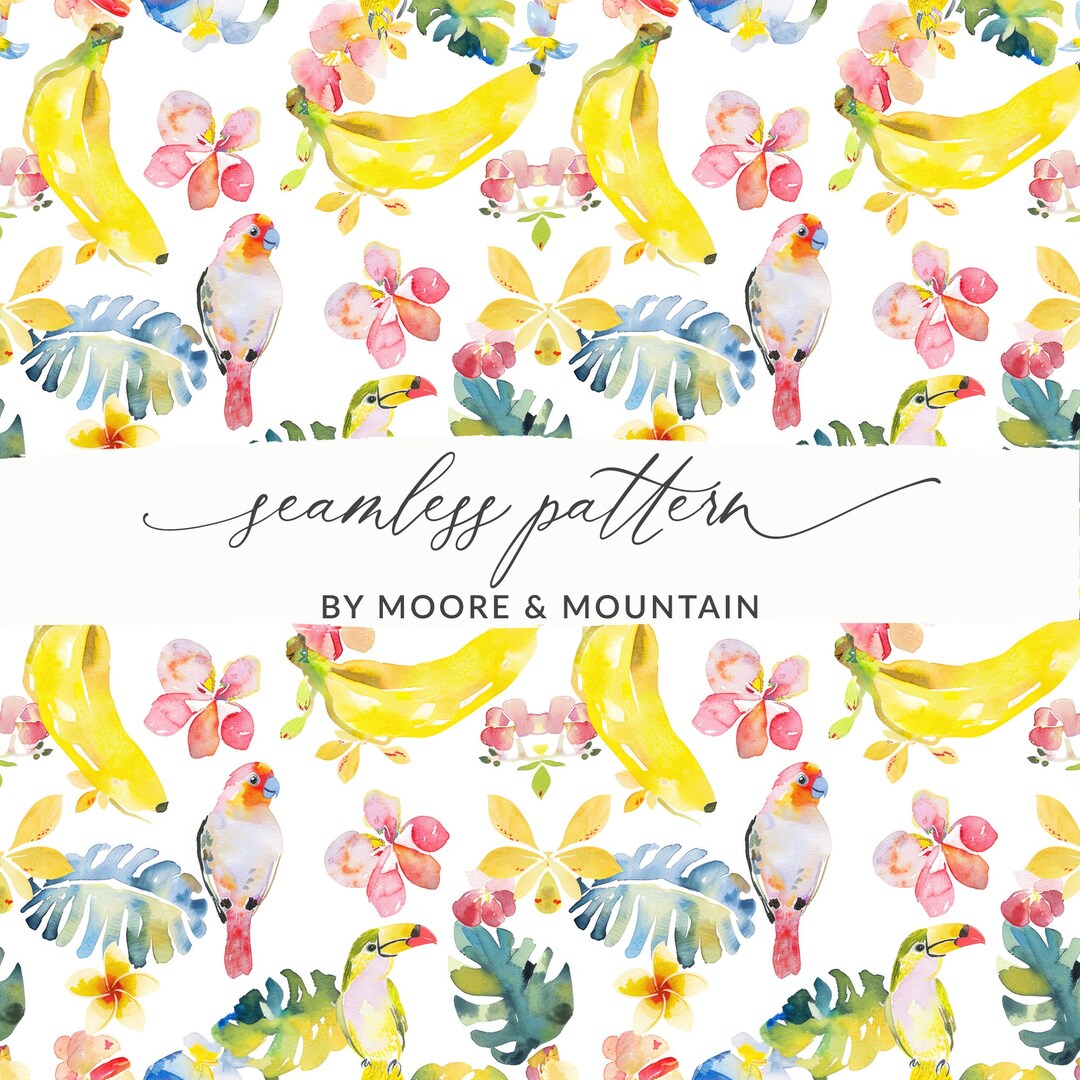 Seamless Banana Background, Tropical Fruit Seamless Background Pattern ...