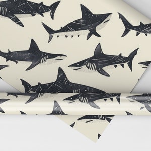 Shark Seamless Pattern, Repeating Shark Background, Seamless Pattern ...