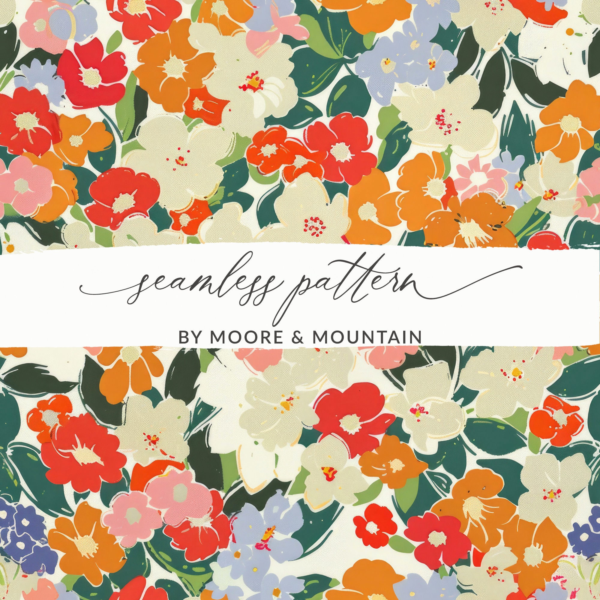 Red Ditsy Floral Seamless Pattern, Modern Ditsy Flowers Background ...