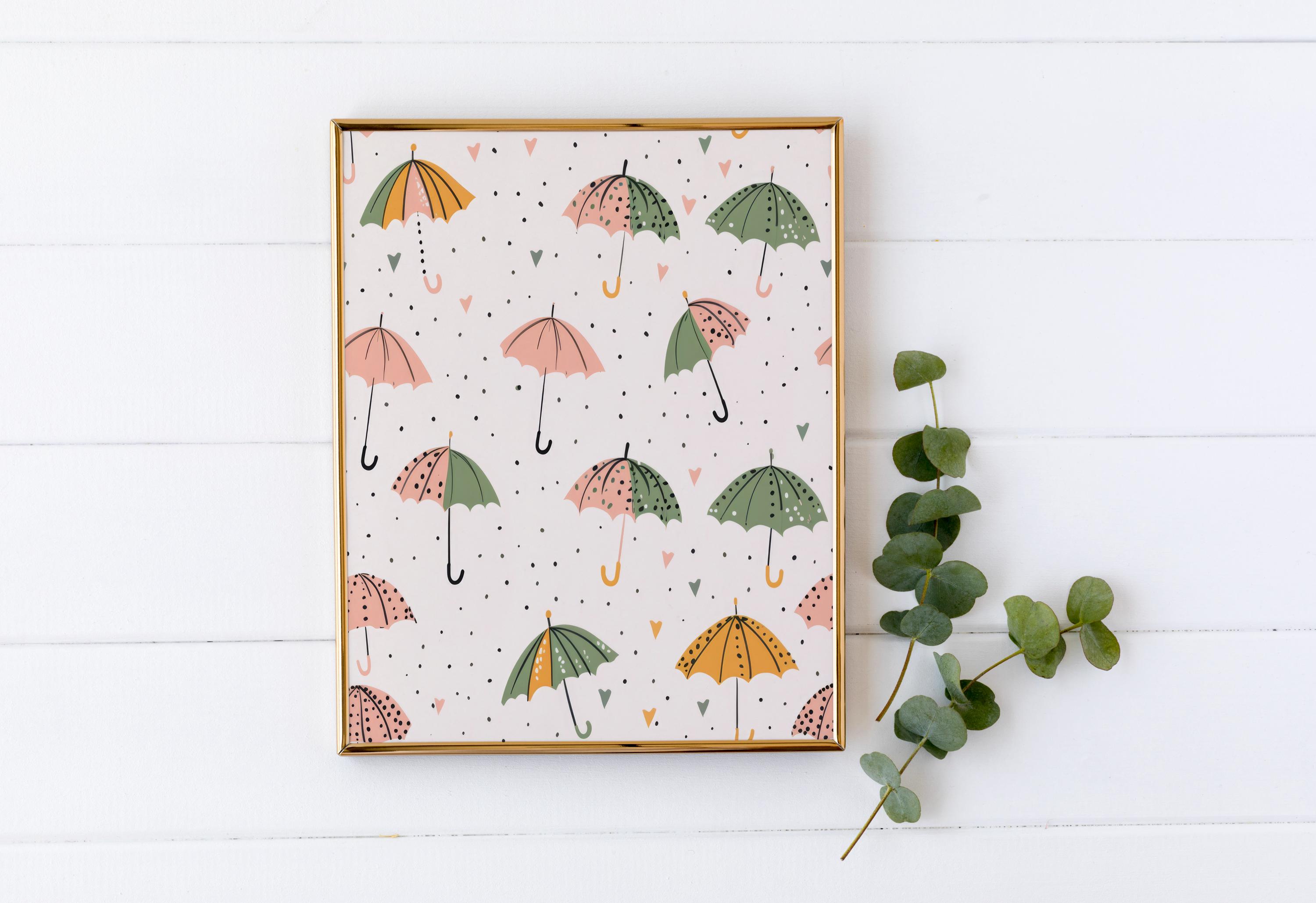 Seamless Cute Spring Pattern Spring Rain Background Seamless Umbrella ...