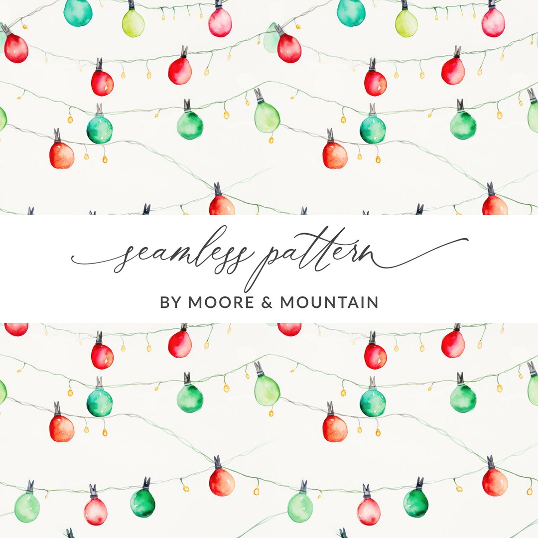 Seamless Christmas Lights Pattern, Seamless String of Christmas Lights ...