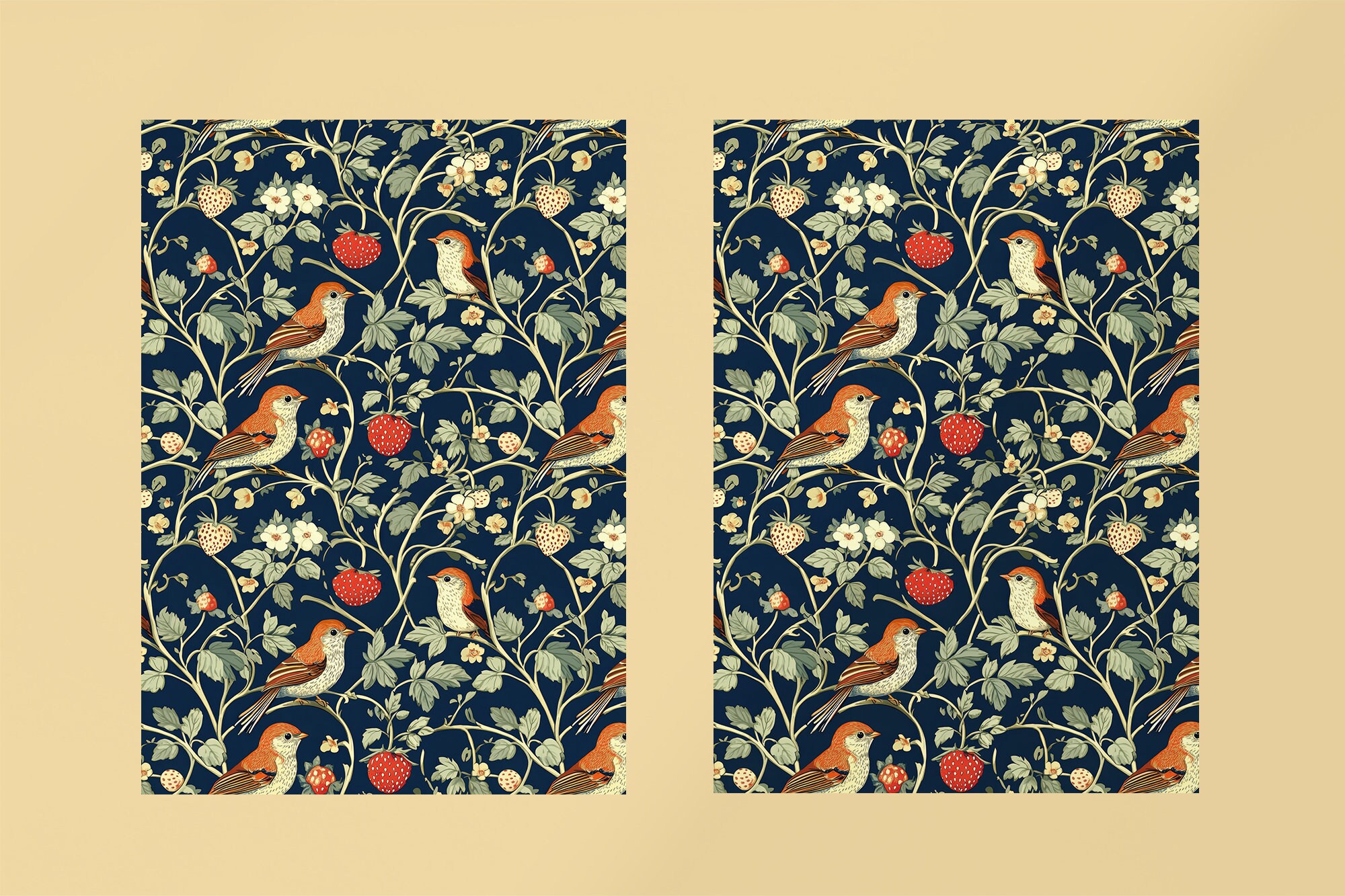 William Morris Vintage Bird Pattern Background William Morris Inspired ...