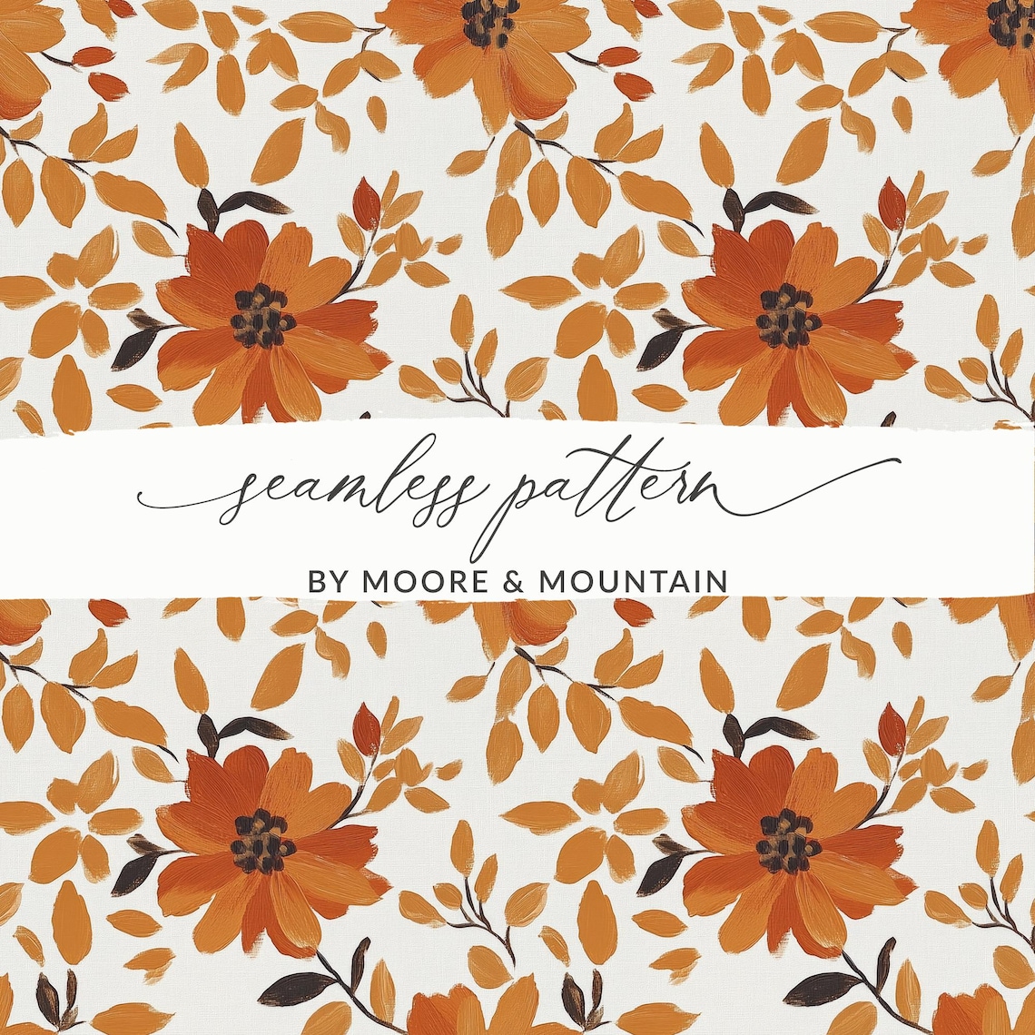 Gold Floral Seamless Pattern Autumn Floral Background PNG, Fall Gold ...