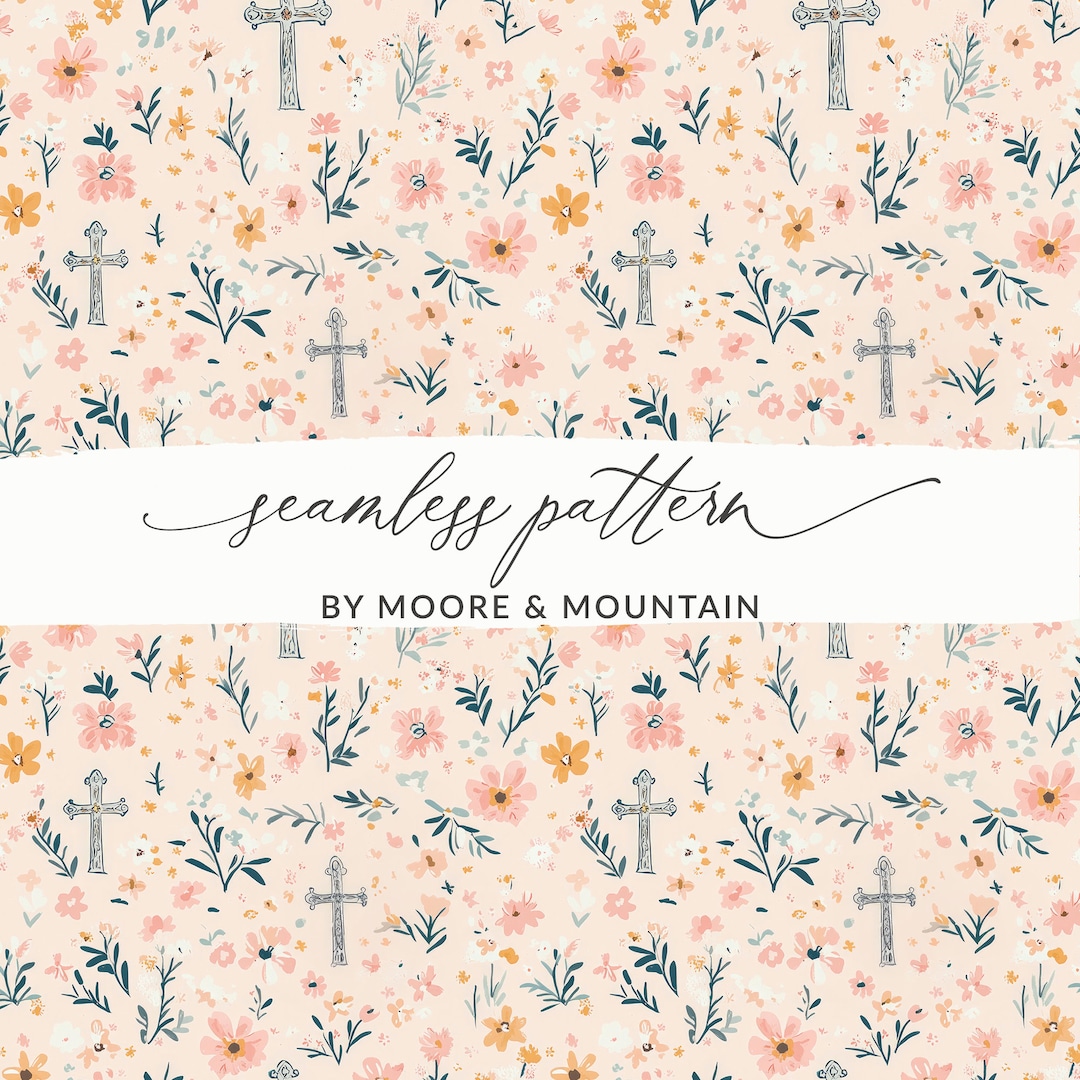 Christian Cross Background Pattern, Light Pink Cross Pattern, Cute Girl ...