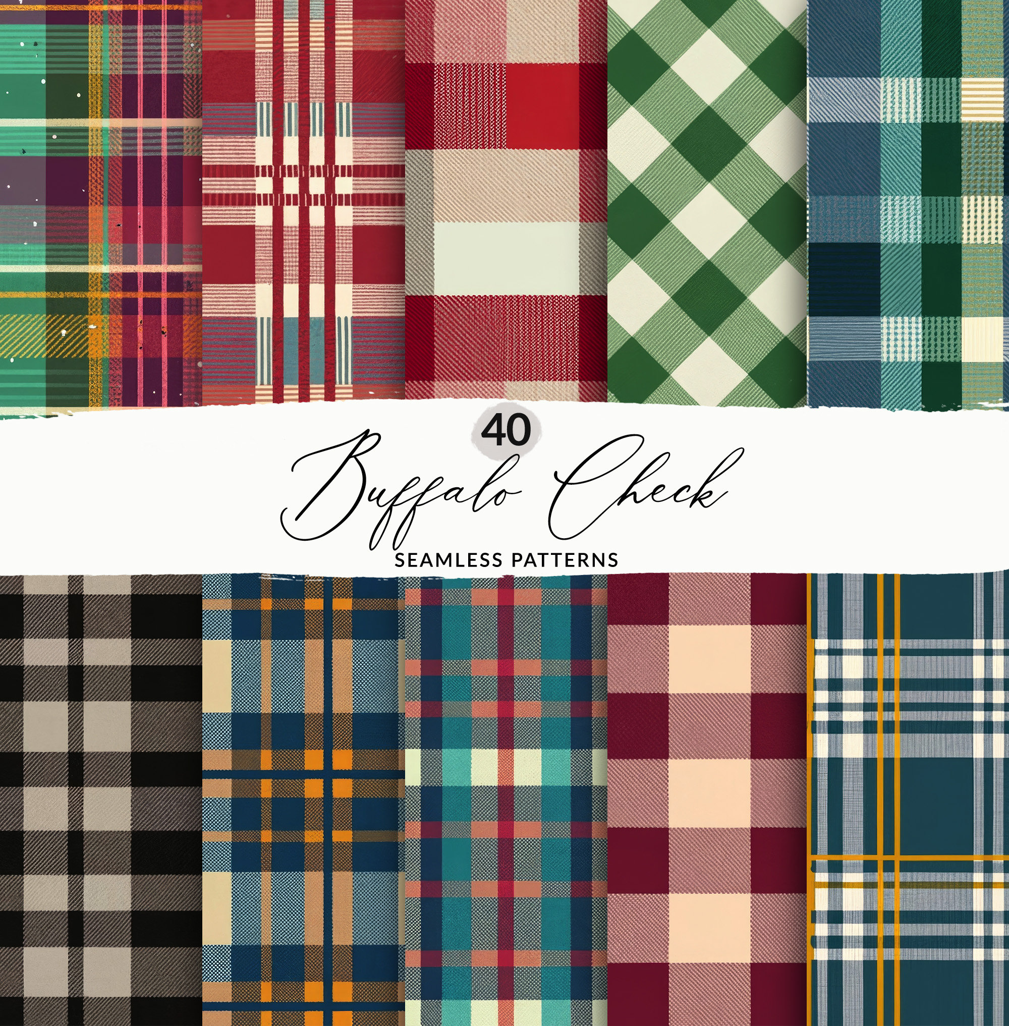Seamless Buffalo Check Patterns Seamless Checkered Plaid Patterns ...