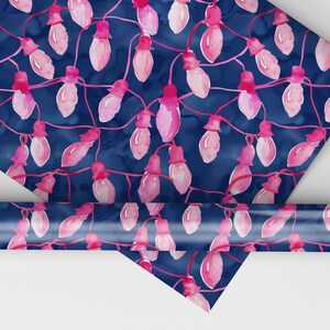 Christmas Lights Seamless String Lights Background Pattern, Pink ...