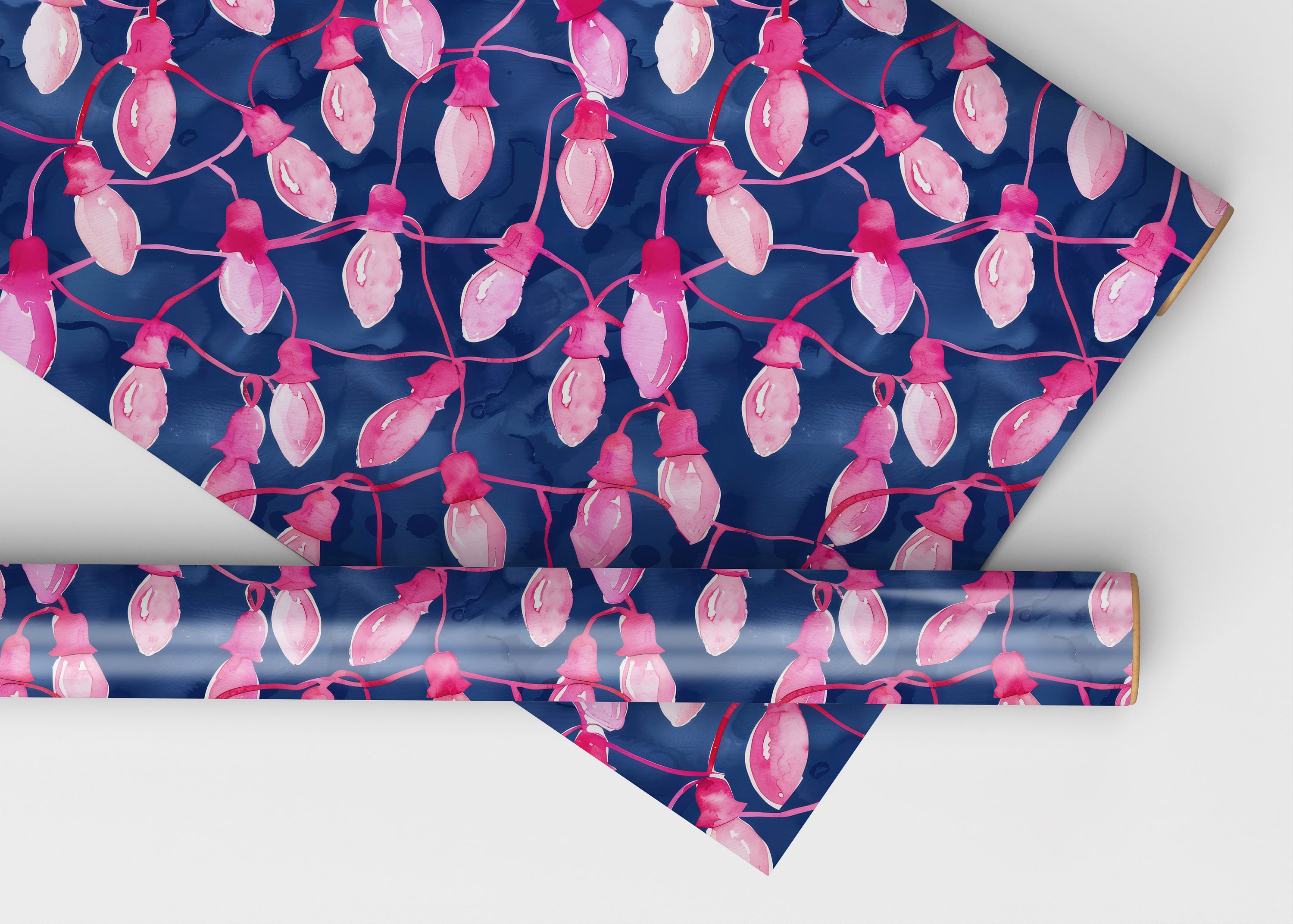 Christmas Lights Seamless String Lights Background Pattern, Pink ...