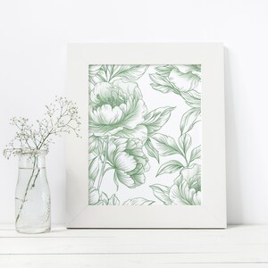 Seamless Chinoiserie Pattern Sage Green Chinoiserie Floral Pattern ...