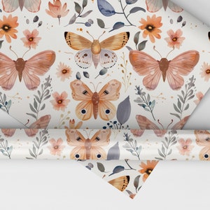 Boho Moths Seamless Pattern, Neutral Moths Pattern Digital File Moths ...