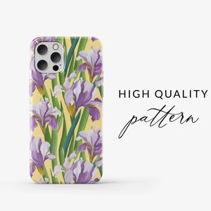 Seamless Iris Background, Spring Iris Repeating Pattern, Purple and ...