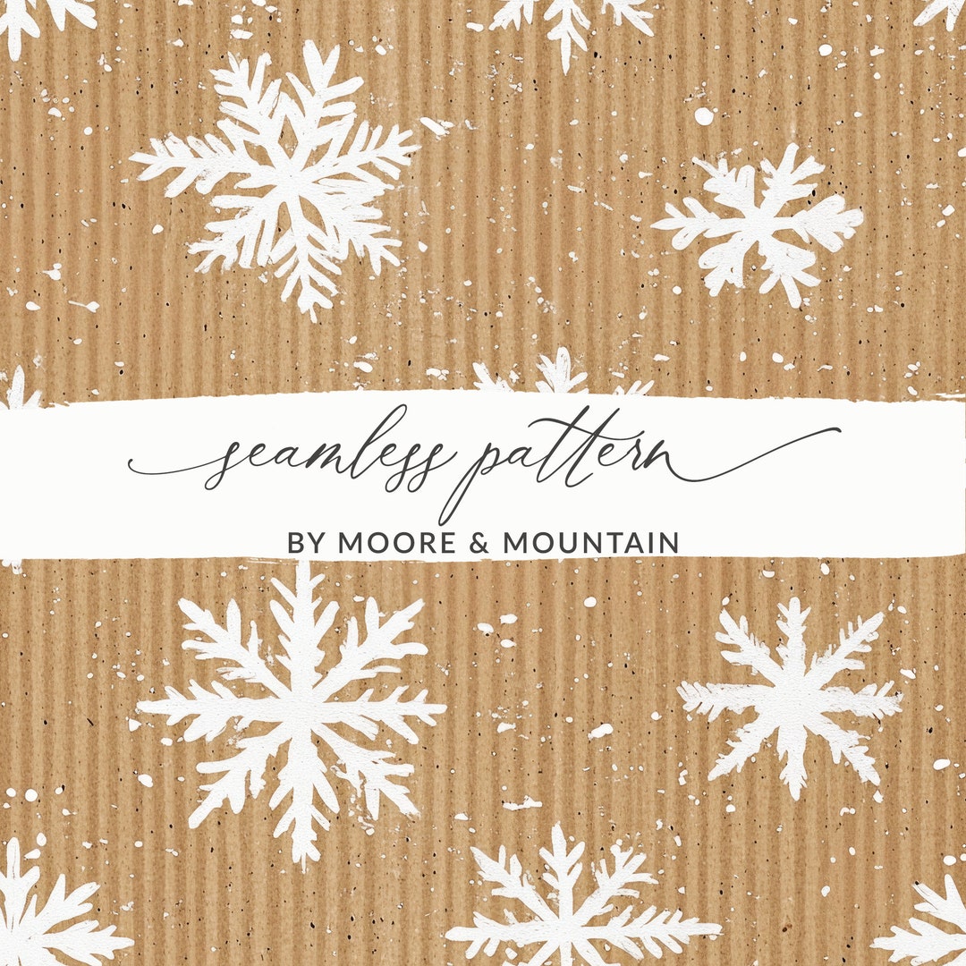 Seamless Snowflake Background Pattern Kraft Paper Seamless Christmas ...