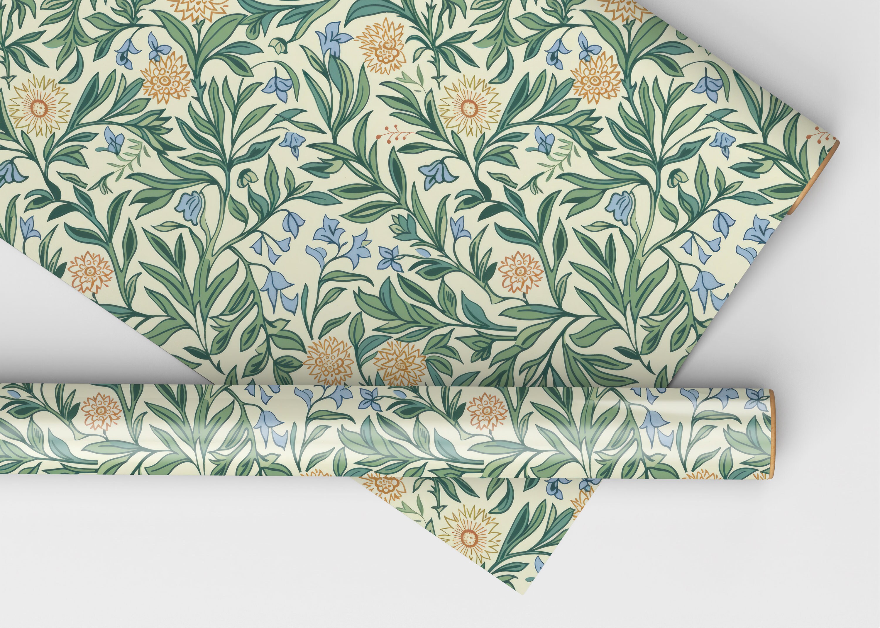 Sage Green Leaf and Vines Pattern, Seamless Dainty Leaves Baroque ...