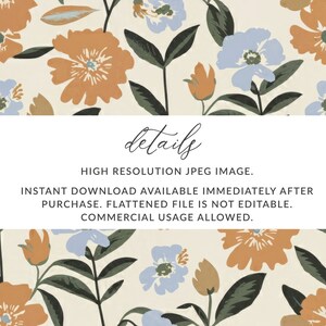 Modern Vintage Flora Pattern Seamless Neutral Modern Flowers Background ...